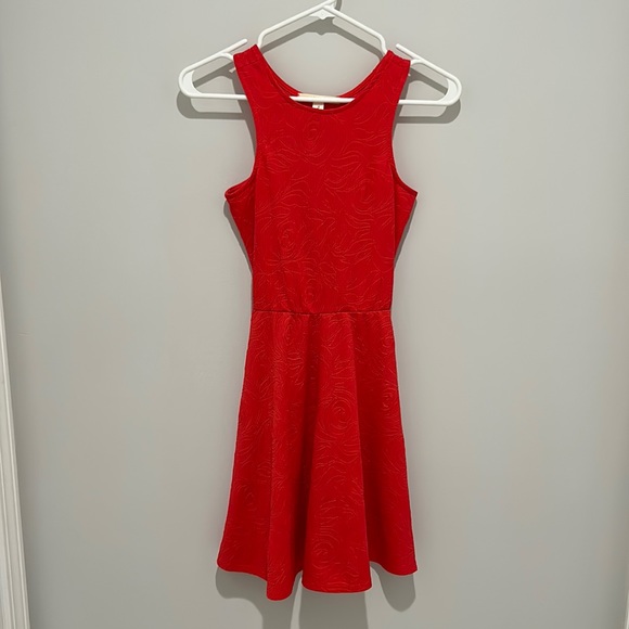 miami | Dresses | Francescas Rose Pattern Keyhole Back Skater Dress ...